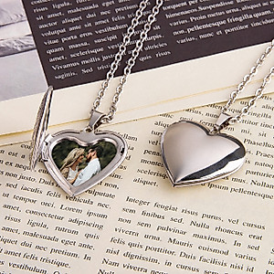 Aro Torliy Personalized Picture Locket Necklace Heart Memorial Locket That Hold 2 Pictures Jewelry Gift for Women