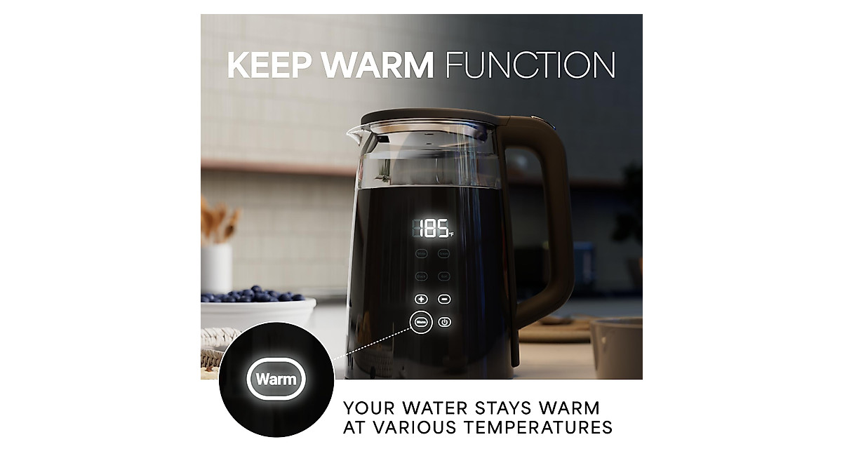 Veken Electric Tea Kettle - 1.7L with Temperature Control