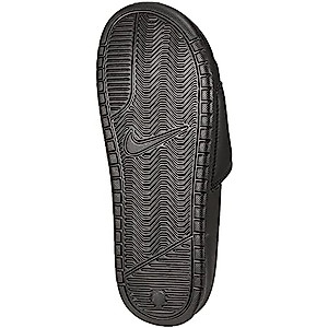 Nike Womens Benassi Just Do It Slide Sandal (BLACK/ROSE/GOLD, numeric_7)