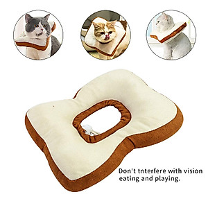Amersumer 2 Pcs Soft Cute Cat Cotton Cones, Avocado Neck Cone After Surgery, Toast Bread Adjustable Cat Collar, Protective Cat Recovery Elizabethan Collar, Fit for Cats, Kittens and Small Dogs
