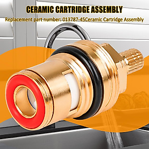 013787-45 Ceramic Cartridge Assembly Replacement, Compatible with T&S Brass Faucets, Hot Water Faucet Parts, Pressure Range 20PSI-125PSI, Temperature 40°F-140°F