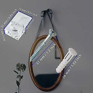 20 Set of Mirror Holder Clips, Mirror Holder Clips Kit,Glass Retainer Clips Kit,Glass Crystal Clear Plastic Mirror Clip ,Mirror Mounting Clip, Glass Retainer Clips