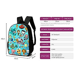 Cartoon Backpack Boys Girls Bookbag Waterproof Lightweight Dayback Travel Hiking Laptop Backpacks 16 inch
