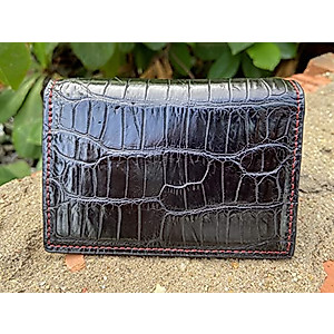 Vietnam Double side Black Crocodile Alligator leather skin Credit Cardholder, leather credit cardcase, leather creditcard cover