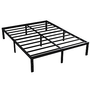 Upcanso 16 Inch King Bed Frame Heavy Duty Metal Platform King Size Bed Frames with 14 Inch Storage, Easy Assembly 3,500 lbs Steel Slats Support Mattress Foundation, Black