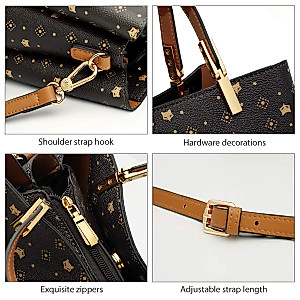 iFOXER PVC Leather Handbags for Women Top-handle Bags (brown)