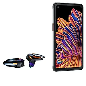BoxWave Gaming Gear Compatible with Samsung Galaxy XCover Pro - Touchscreen QuickTrigger Auto, Trigger Buttons Autofire Gaming Mobile FPS - Jet Black