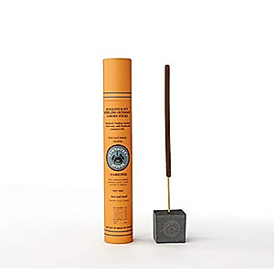 Nantucket Spider Bundle | Garden Repellent Sticks 14 Pack and Incense Stick Holder | Repels Mosquitoes & Flies | Long Lasting | Soapstone Block, Handmade Bamboo Based Sticks, Sun and Sand