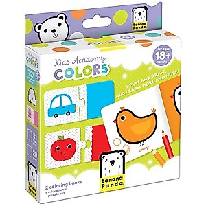 Banana Panda - Kids Academy Colors - Includes 2 Coloring Books and 10 Educational Puzzles for Kids Ages 18 Months +
