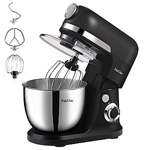 BONISO Stand Mixer,6.5-QT 800W 6-Speed Tilt-Head Food Mixer, Kitchen Electric Mixer with Dough Hook, Wire Whip & Beater