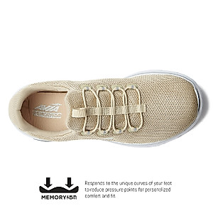 Avia Junction Women’s Slip On Sneakers - Comfortable, Breathable No Laces Shoes for Women with Memory Foam - Tan/Silver Grey, 6.5 Medium