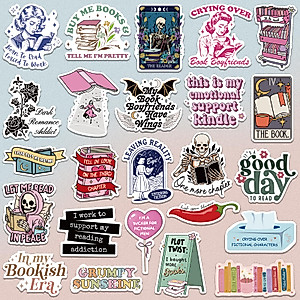150 PCS Romance Book Stickers for Kindle, Holographic Bookish Sticker Pack Reading Booktok Glitter Vinyl Decals for Laptop Ebook Readers Water Bottles Journal Scrapbook Waterproof