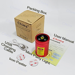 Chims Mini Party Laser Lights Show Portable RGB 32 Patterns Music Activated Led Lights for Party Family School DJ Party Festival Birthday Gift Outdoor Travel Garden Forest Camping New Year Decoration