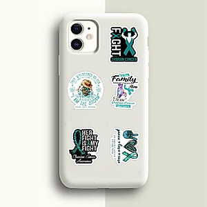 61 Pcs Ovarian Cancer Awareness Ribbons Vinyl Decals Waterproof Stickers for Helmet Laptop Phone Water Bottles for Aldults for Birthday Halloween Party Supplies Decoration Favors