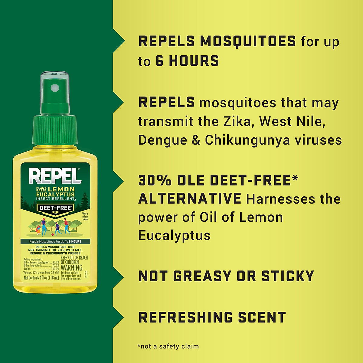 Repel Lemon Eucalyptus Natural Mosquito Repellent, 4-Ounce Pump Spray, 1 count