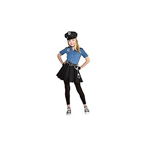Girls Cop Cutie 2 Costume Set - Small (4-6), 1 Set - Adorable Police Uniform Outfit for Kids - Perfect for Dress-Up, Parties & Halloween Fun