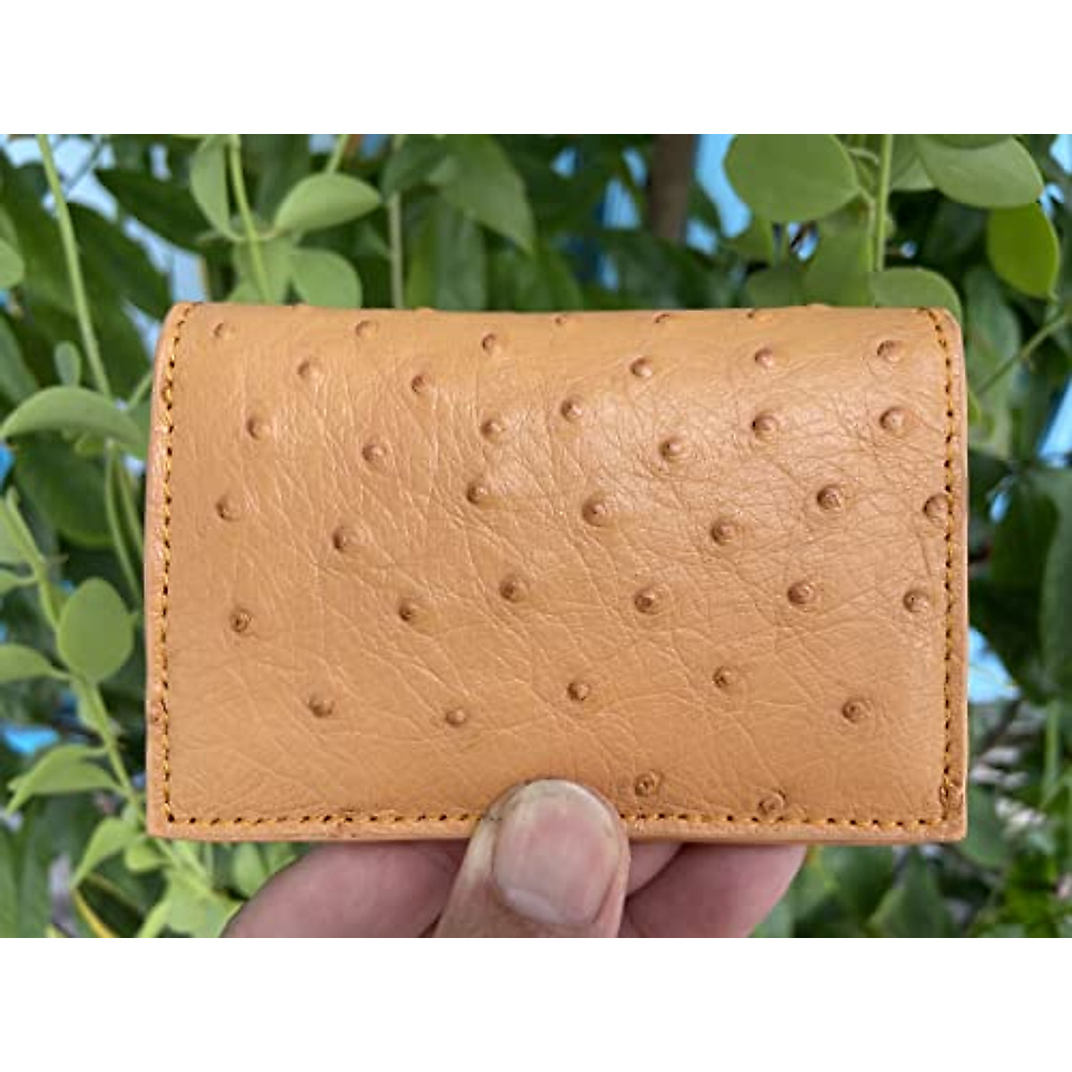 Double side Orange Body Ostrich leather skin Credit Cardholder, leather credit cardcase, leather creditcard cover