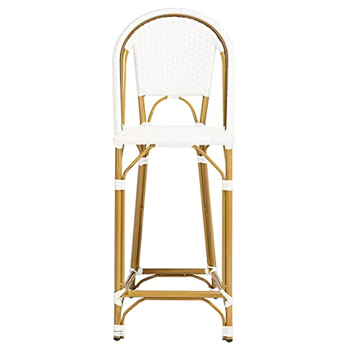 Safavieh PAT4038C Outdoor Collection Zaid White Stackable 30-inch Bar Stool