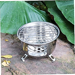 1 Set Grill Outdoor Grill Accessories Portable Burner Portable Charcoal Grill Backpacking Gas Stove Charcoal Grill Smoker Charcoal Bbq Grill Stove Round Barbecue Stove Bbq Stove