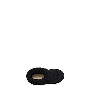 UGG Unisex-Child Ultra Mini Ugg Fluff Boot, Black, 2 Little Kid