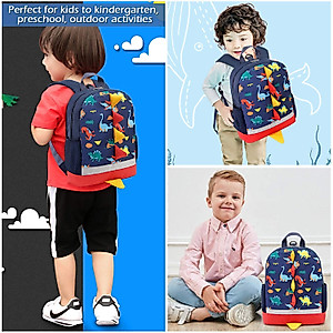 Cosyres Toddler Backpack Dinosaur Preschool for Boys Girls with Leash Chest Strap,Toddler Rucksack Kids School Bag for Boys 3-5 Years 33x10x27cm/13x3.9x10.6in
