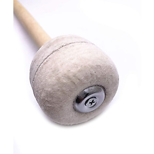 Jiayouy 14.17" Bass Drum Mallet Stick Timpani Mallets Wool Felt Head & Wood Handles Drum Stick Percussion Instrument Band Accessory 1Pcs