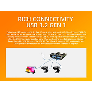 youyeetoo Tinker Board 2S AI Single Board Computer, 4GB RAM 16GB eMMC Support 4K Dual Display, onboard WiFi Bluetooth HDMI DP DSI Android 10 Debian 9(Basic Kit)