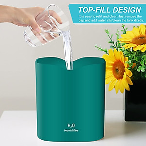 Humidifiers for Bedroom, 2L Cool Mist Humidifiers for bedroom, USB Portable Desk Humidifier, Quiet Ultrasonic Humidifier with Auto Shut-Off and 7-Color Light. SPURUPS