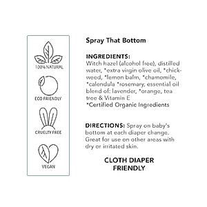 Balm Baby Spray That Bottom - Diaper Rash Cream Spray – No Touch - No Rub - Travel Friendly Skin Aid To Cleanse, Moisturize, Soothe, Prevent and Heal – 4oz All Natural, Vegan, Herbal Diaper Care