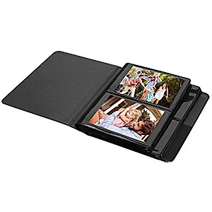 Zink 2x3 Photo Album 64-Pocket Mini Photo Album w/ Transparent Window Cover for 2”x3” ZINK Zero Ink Photo Paper Compatible with Kodak, Lifeprint, Polaroid, HP, Canon, Fujifilm 2x3" Photos, Black