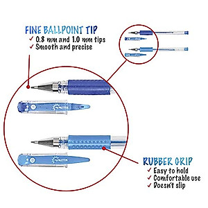 96 Color Artist Gel Pen Set, PU LEATHER TRAVEL CASE AND 48 MATCHING COLOR REFILLS INCLUDED, 48 Ink Gel Pens 24 Glitter 12 Metallic 12 Neon for Adult Coloring Books Drawing Doodling Crafts Journaling