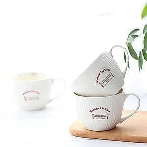 Oidium Coffee Mugs Set of 2,14 oz Soup Mugs with Handles,Cappuccino Cup,Coffee Cups Ceramic for Cappuccino,Milk,Cereal,Yogurt,Hot or Cold Beverages,Christmas,Thanksgiving Gift