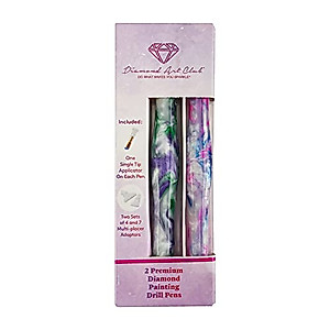 DIAMOND ART CLUB Premium Drill Pen, Comfortable Diamond Painting Pen, Diamond Art Accessories and Tools, 2 Pack, Carnival Delight and Royal Rhapsody Swirl
