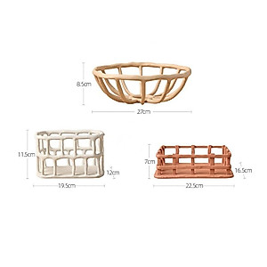 AVEEWA Nordic Resin Hollow Fruit Basket Living Room Coffee Table Creative Home Decoration Hotel and homestay Storage Decoration-C