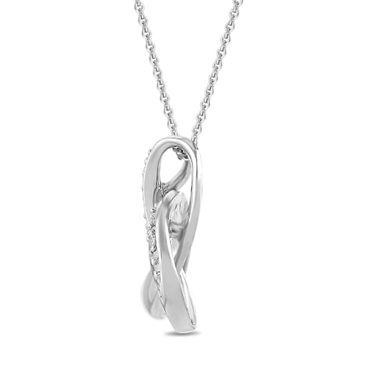 Amazon Essentials Sterling Silver Diamond Accent Love Knot Pendant Necklace , 18" (previously Amazon Collection)