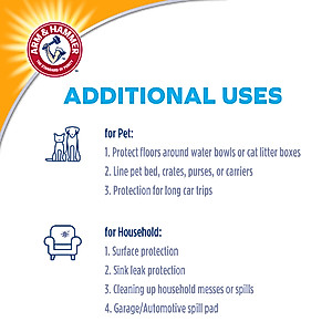 Arm & Hammer for Dogs Puppy Training Pads with Attractant | New & Improved Super Absorbent, Leak-Proof, Odor Control Quilted Puppy Pads with Baking Soda| 50 Count - 6 Pack Wee Wee Pads,White