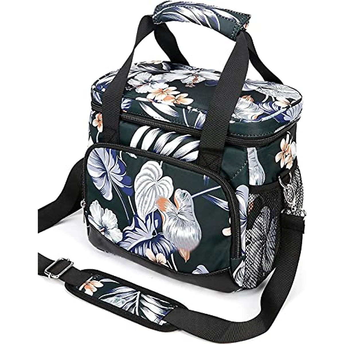 SARHLIO Insulated Lunch Bag for Women Men Reusable Lunch Box with Padded Adjustable Shoulder Strap Large Wide-Open Leakproof Cooler Tote Bag for Office Work School Picnic Beach(BPK01B)