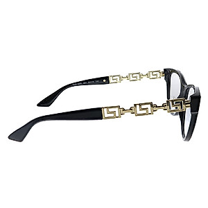 Versace VE 3292 GB1 Black Plastic Round Eyeglasses 52mm