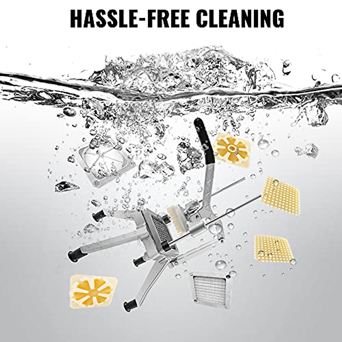 VEVOR Commercial Chopper w/ 4 Replacement Blades Commercial Vegetable Chopper Stainless Steel French Fry Cutter Potato Dicer & Slicer Commercial Vegetable Fruit Chopper for Restaurants & Home Kitchen