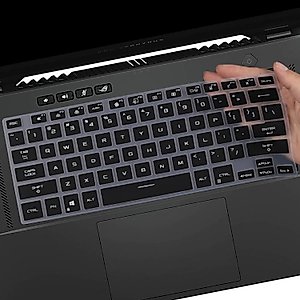 Keyboard Cover Skin for ASUS Rog Flow Z13 GZ301ZE GZ301ZA GZ301ZCRog Flow X13 GV301QH GV301RE GV301RC, 13.6 Inch Laptop, Rog Flow X16 GV601RW 16 inch Laptop- Black