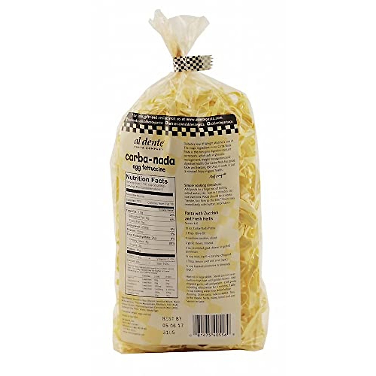 Al Dente Carba-Nada Egg Fettuccine 10 Ounce (Pack of 1) Bag