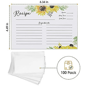 100Pcs Recipe Card Protectors 4x6 Plastic Sleeves - Thick Clear Plastic Sheet Protectors Recipe Card Sleeves Page Protectors Hard Plastic Card Sleeves- Recipe Cards 4x6 Clear Plastic Sleeves for Cards
