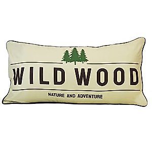 Donna Sharp Throw Pillow - The Great Outdoors Lodge Decorative Throw Pillow with W. Wood Pattern - Rectangle