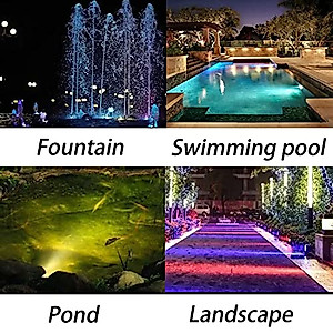 Colored Pond Lights with Timer, RGB Fountain Lights IP68 Waterproof Pond Light, Dimmable Outdoor Landscape Lights for Fish Tank Pond Fountain Garden（1 Lights）