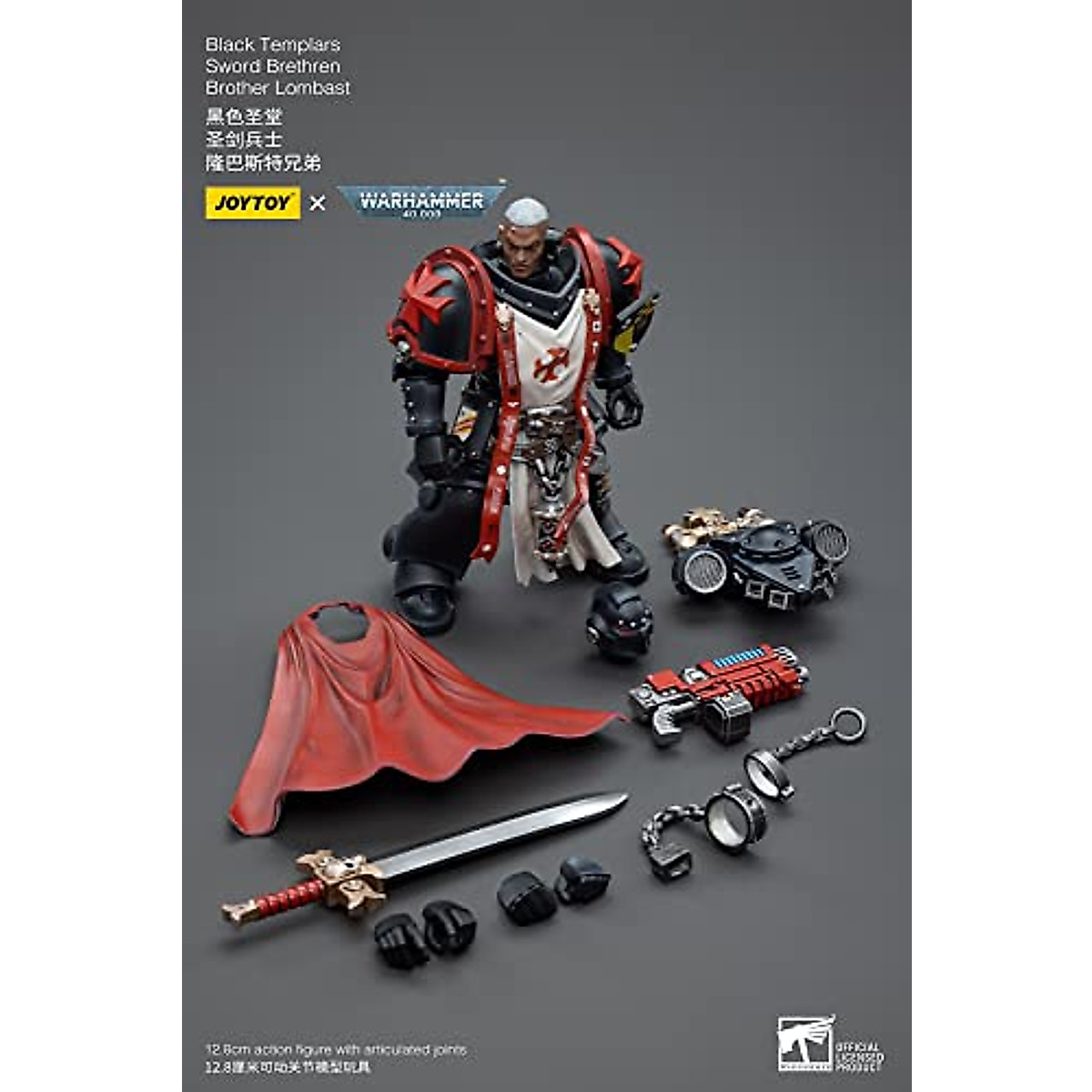 JoyToy Warhammer 40K: Black Templars Sword Brethren Brother Lombast 1:18 Scale Figure