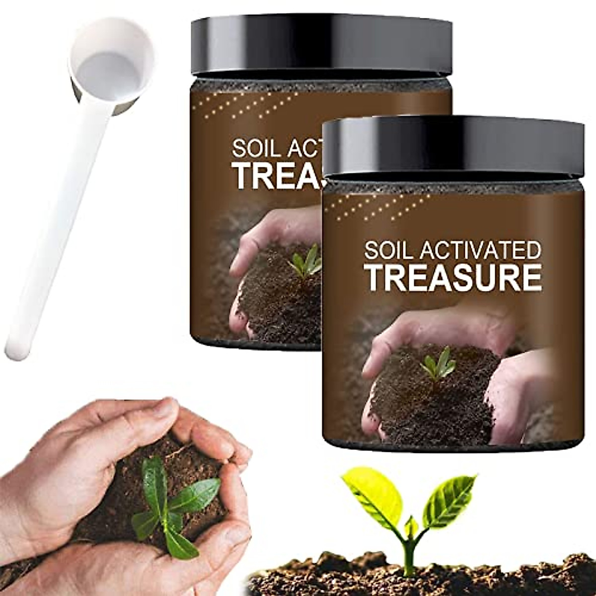 Soil Activated Treasure-You Will Be Amazed! Premium Soil Activated Treasure, Soil Plant Flower Fertilizer, Soil Activator for Raised Garden Beds, Potting Mix, Lawns and Gardens (2pcs)