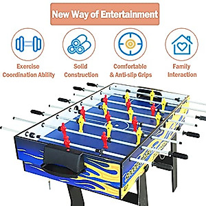 IFOYO 48 in / 4 ft Multi-Function 4 in 1 Steady Combo Game Table, Hockey Table, Soccer Foosball Table, Pool Table, Table Tennis Table, Yellow Flame