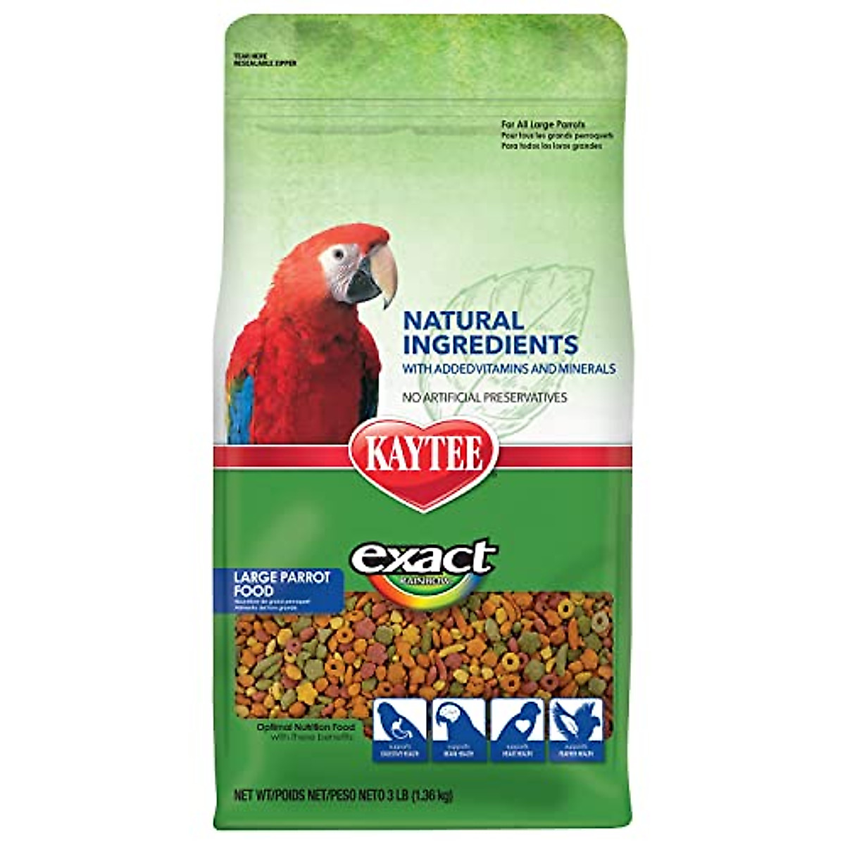 Kaytee Exact Rainbow with Natural Colors Large Parrot