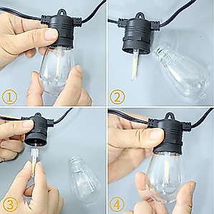 ZOTOYI 4 Pack G40 ST38 S14 LED String Lights Replacement Filaments, Independent Filament for Outdoor Patio String Lights,1 Watt Equivalent 2700K Warm White LED Filament