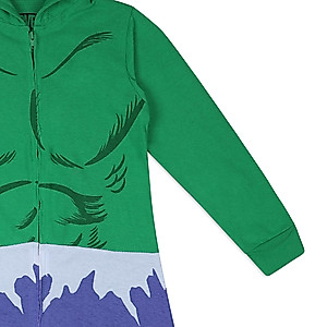 Marvel Hulk, Captain America, Iron Man or Spider-Man Boys Zip Up Hooded Coverall for Infant and Toddler